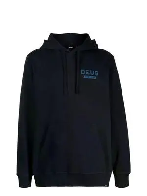 Deus Ex Machina Logo-print Cotton Hoodie - Blue