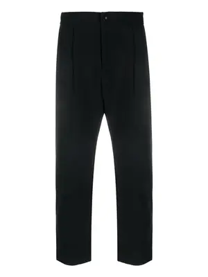 Attachment Pleat-detail Straight-leg Trousers - Black