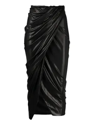Rick Owens High-waisted Draped Skirt - Metallic