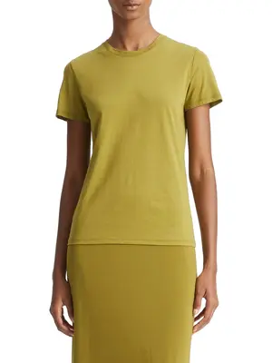 Vince Vince Essential Crewneck Pima Cotton T-Shirt Basil