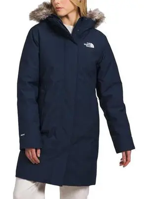 The North Face Arctic Waterproof Down Parka With Faux Fur Trim - Summit Navy