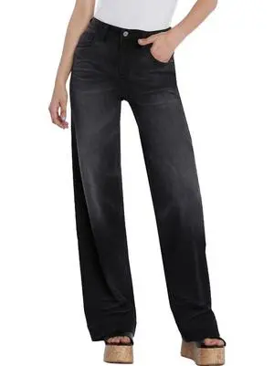 HINT OF BLU Love Wide Leg Jeans - Black Rain