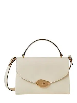 Mulberry Mulberry Lana High Gloss Leather Top Handle Bag Eggshell