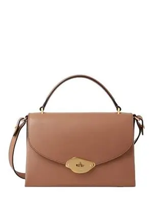 Mulberry Mulberry Lana High Gloss Leather Top Handle Bag Sable