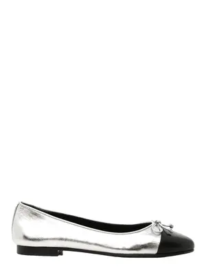 Tory Burch Tory Burch Cap-Toe Ballerina Flats Silver