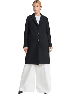 Harris Wharf London Overcoat Boiled Wool - Black