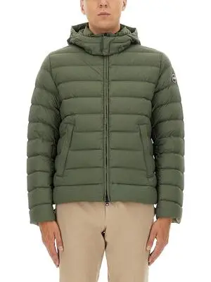 COLMAR Down Jacket With Detachable Hood - Green