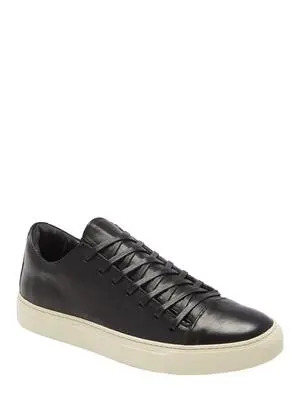 John Varvatos Reed Leather Sneakers - Black Leather