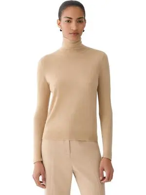 LAFAYETTE 148 NEW YORK Fine Cashmere Fitted Turtleneck Sweater