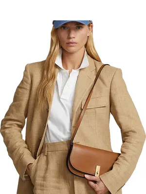 Ralph Lauren Polo Id Leather Clutch Bag - Tan