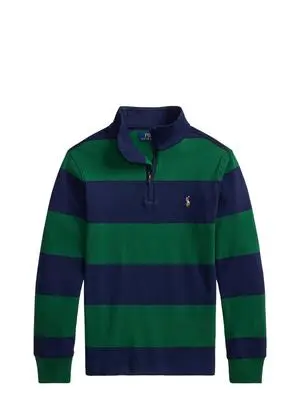 Ralph Lauren Striped Cotton Interlock Pullover New Forest/refined Navy