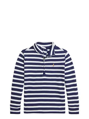 Ralph Lauren Striped Cotton Interlock Pullover Newport Navy Multi