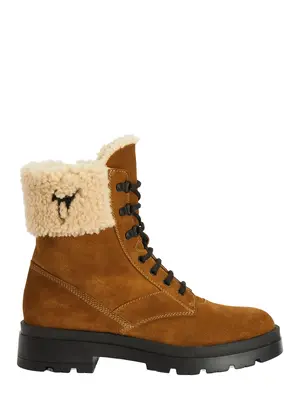 GIUSEPPE ZANOTTI Jaure Logo-lettering Boots - Brown