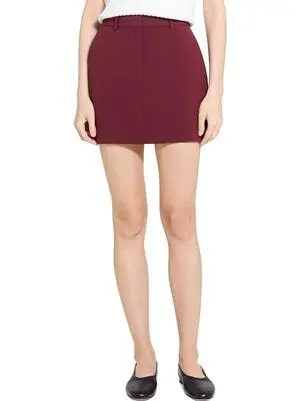 Theory Crepe Miniskirt - Grenache