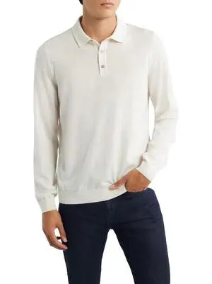BOSS Lancione Wool Polo Sweater - Open White