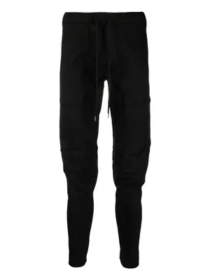 Attachment Drawstring-waist Slim-cut Trousers - Black