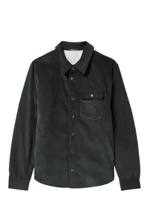JAMES PERSE Fleece-lined Cotton-blend Corduroy Jacket - Black