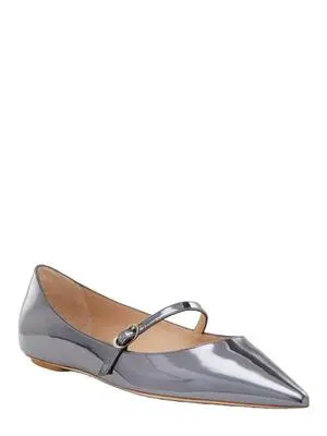 STUART WEITZMAN Stuart Weitzman Emilia Mary Jane Flat Cool Gray Patent