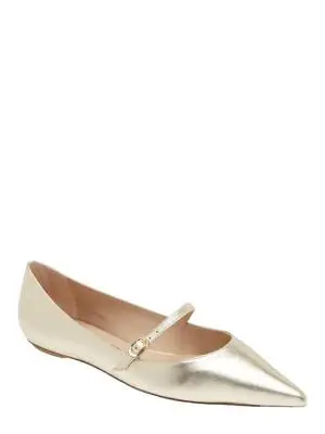 STUART WEITZMAN Stuart Weitzman Emilia Mary Jane Flat Light Gold