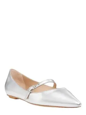 STUART WEITZMAN Emilia Mary Jane Flat Silver