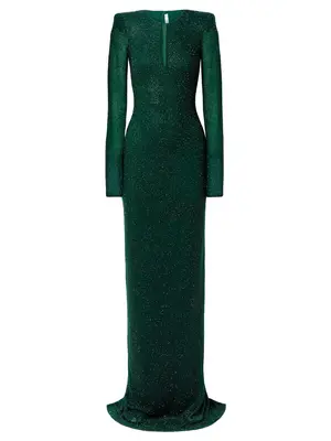 Naeem Khan Bead-embellished Tulle Gown - Green