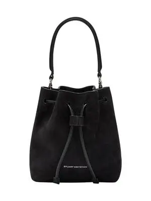 STUART WEITZMAN Rae Mini Suede Bucket Bag - Black