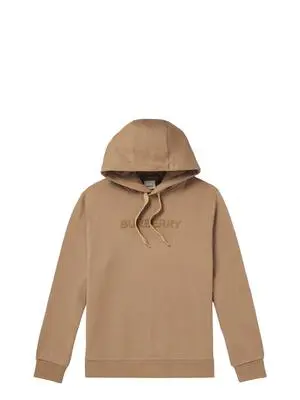 Burberry Ansdell Logo-print Cotton-jersey Hoodie - Neutrals
