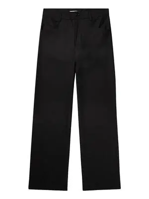 Séfr Jiro Wide-leg Wool-blend Twill Trousers - Black
