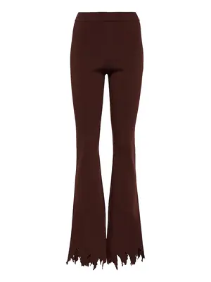 JW Anderson Ribbed-knit Slim Pants - Brown