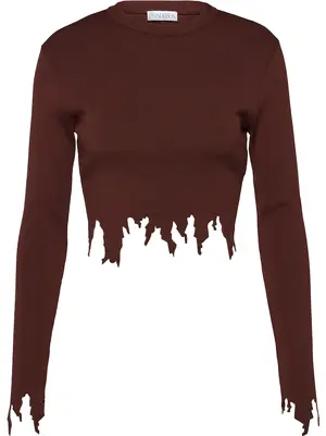 JW Anderson Distressed Crop Top - Brown