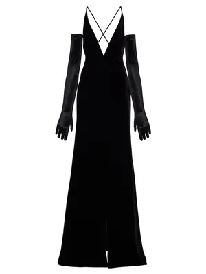 Costarellos Velvet Gown - Black
