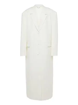 Magda Butrym Single-breasted Wool Coat - White