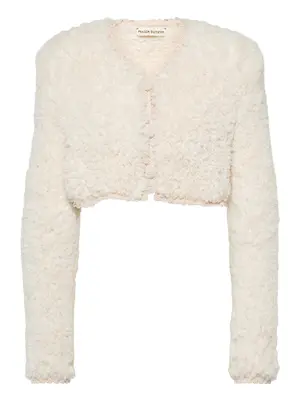 Magda Butrym Cropped Fleece Cardigan - White