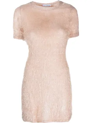 Rabanne Metallic-thread Minidress - Pink