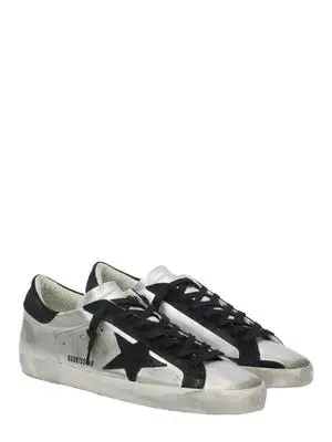 GOLDEN GOOSE Super-star Leather Trainers - Silver