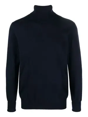 BALLANTYNE Logo-embroidered Roll-neck Cashmere Jumper - Blue