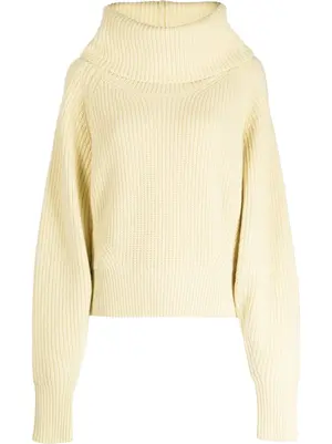 SA SU PHI SA SU PHI Funnel-Neck Ribbed-Knit Jumper
