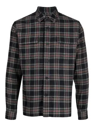 Vince Kingston Plaid Cotton Shirt - Black