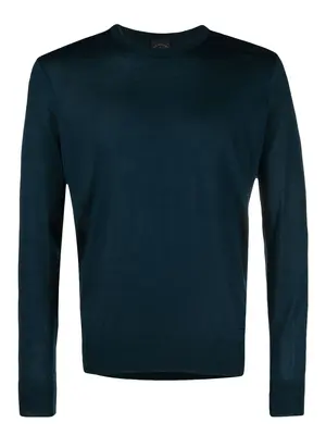 Paul & Shark Crew-neck Virgin Wool Jumper - Blue