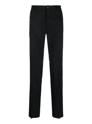 Dolce & Gabbana Logo Jacquard Straight Leg Trousers - Black
