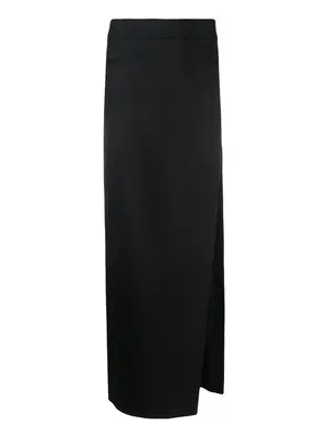 GENNY Side-slit Maxi Skirt - Black