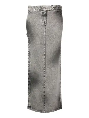 ALESSANDRO VIGILANTE Stonewashed Denim Skirt - Grey