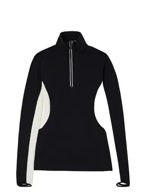 Moncler Two-tone Stretch-jersey Base Layer - Black