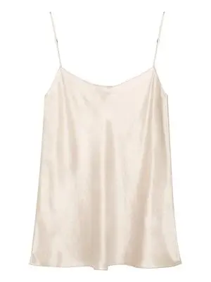 Vince Hammered Satin Top - Beige