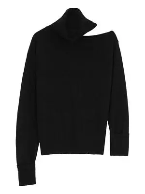 Paige Raundi Cut-out Wool-blend Jumper - Black