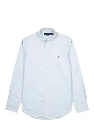 Polo Ralph Lauren Striped Piqué Cotton Oxford Shirt - Blue And White