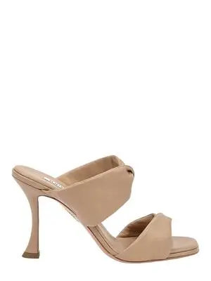 AQUAZZURA Twist 95 Leather Sandals - Nude