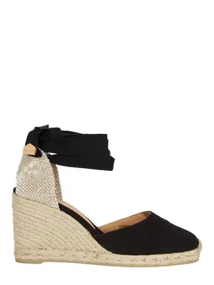 CastaÑer Carina 80 Canvas Wedge Espadrilles - Black