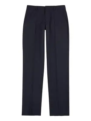 BOSS Slim-leg Stretch-wool Trousers - Navy