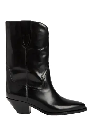 Isabel Marant Isabel Marant Étoile Dahope 50 Leather Ankle Boots Black